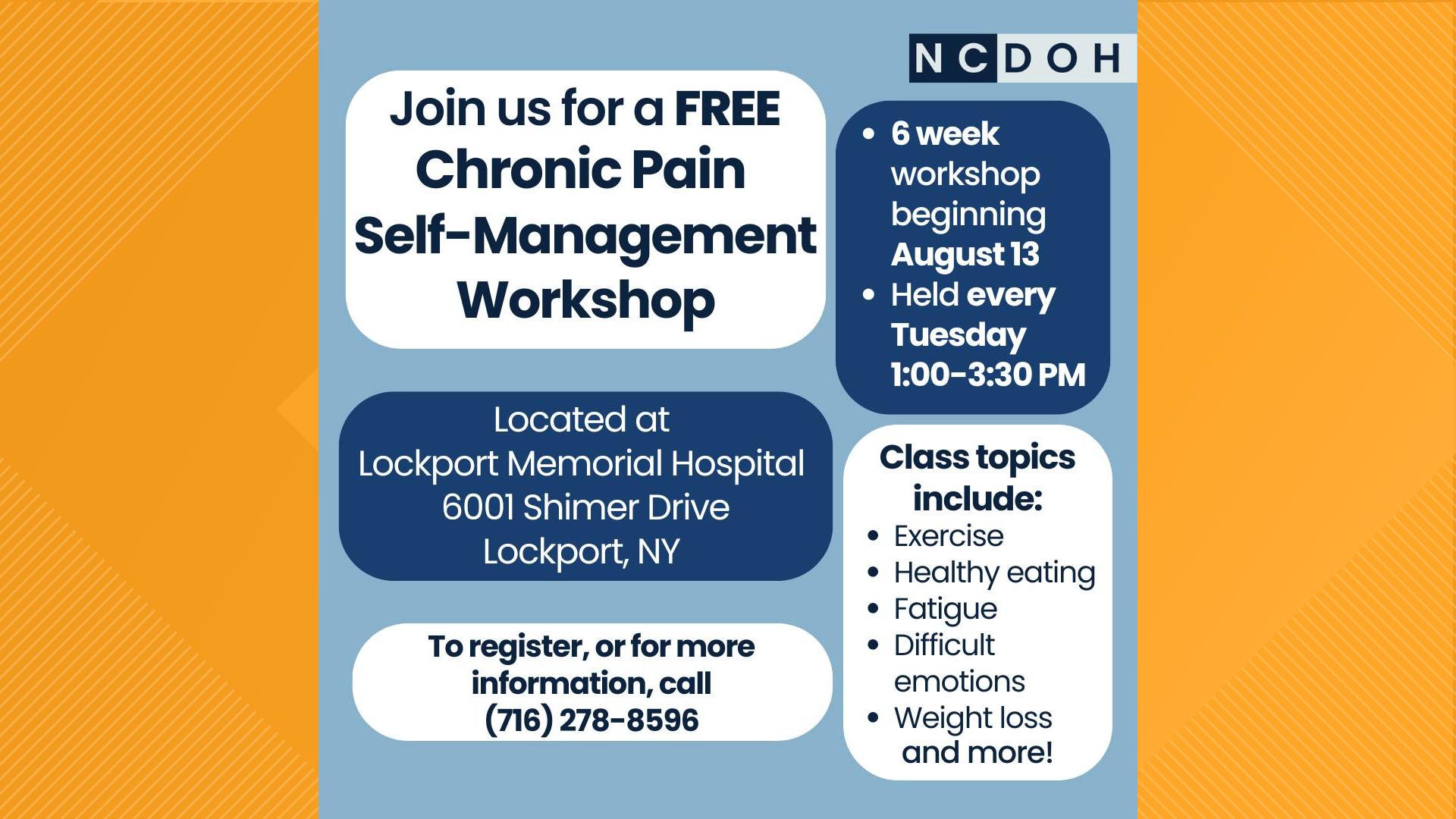 Niagara County Department of Health to offer free pain management ...