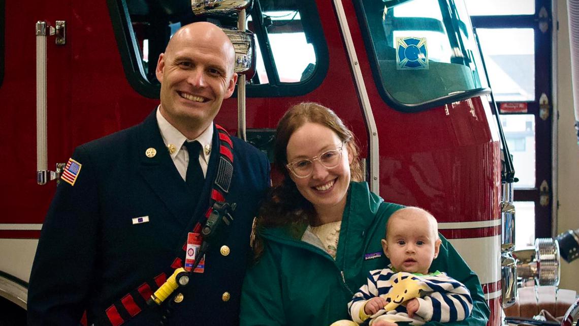 Mother brings baby to meet Snyder assistant fire chief who helped ...
