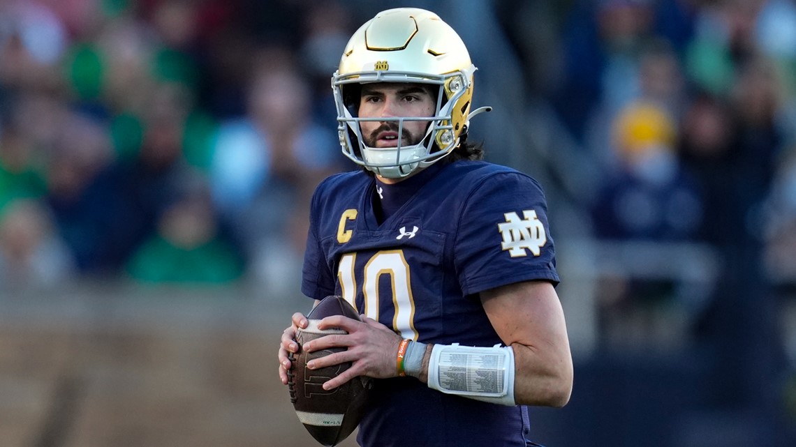 Sam Hartman throws 4 TD's against Wake Forest, Irish win 45-7 | wgrz.com