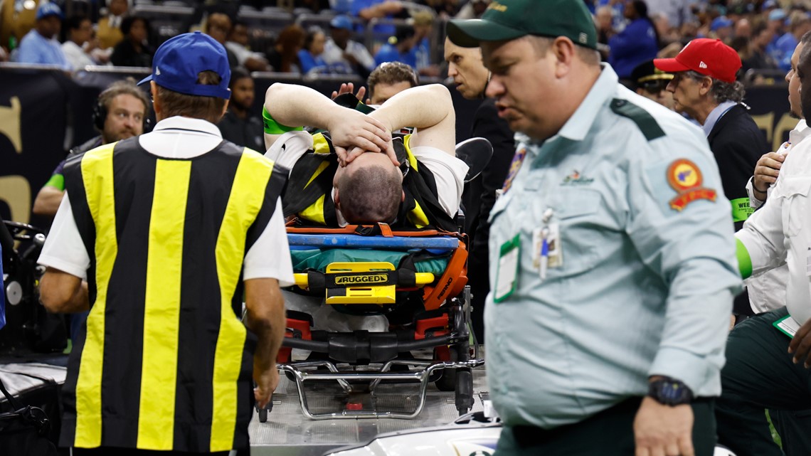 Chain crew member dislocated his knee during Lions-Saints game | wgrz.com